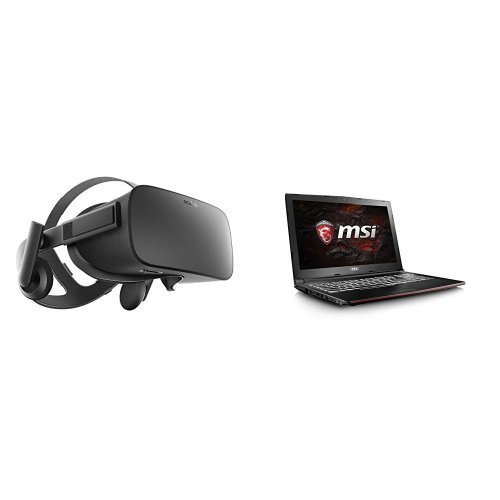 Oculus Rift - Virtual Reality Headset & MSI GP62MVR i7-7700HQ GTX 1060 256GB SSD 16GB Ram Gaming Laptop Bundle