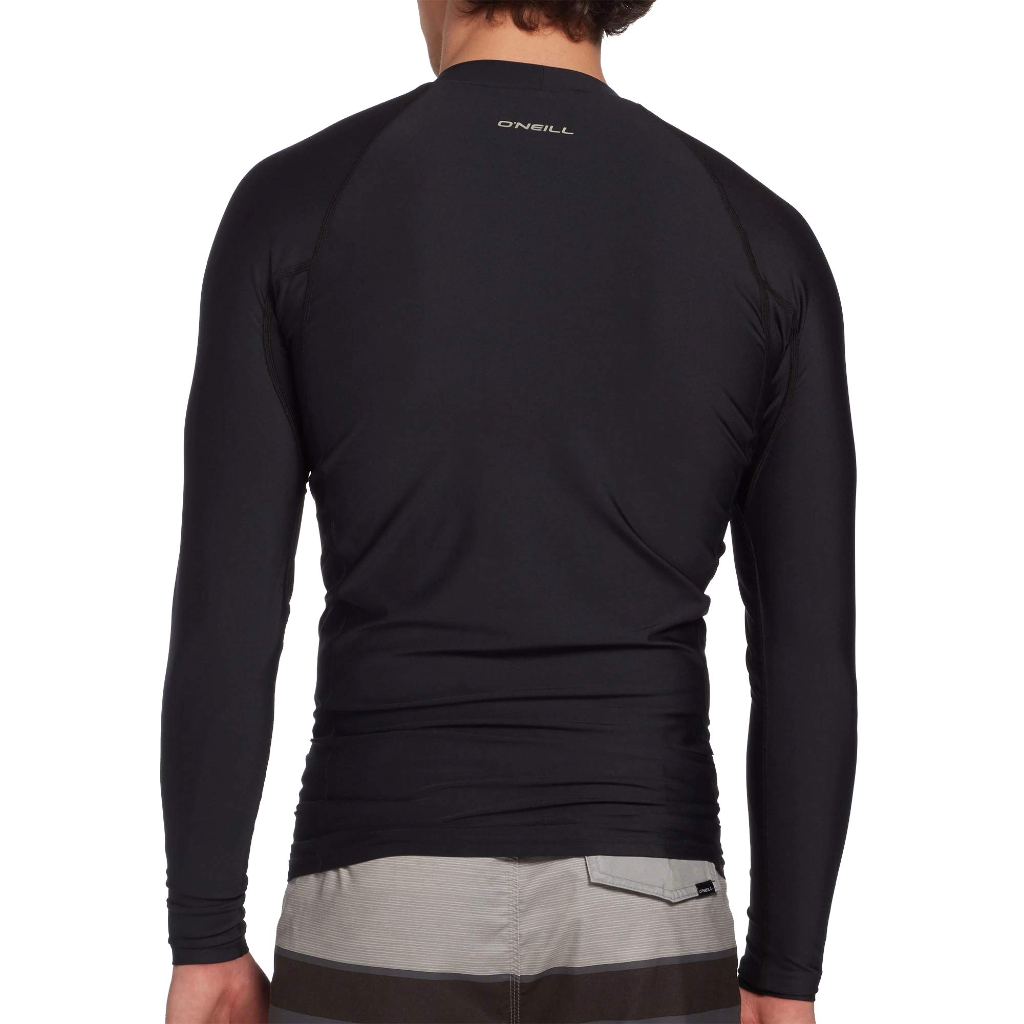 O'Neill Wetsuits Men's Basic Skins UPF 50+ Long Sleeve Rash Guard, Black, S