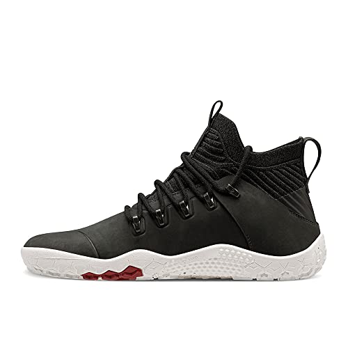 Vivobarefoot Magna FG, Mens Leather and Wool Hiking Trainers with Barefoot Sole Black