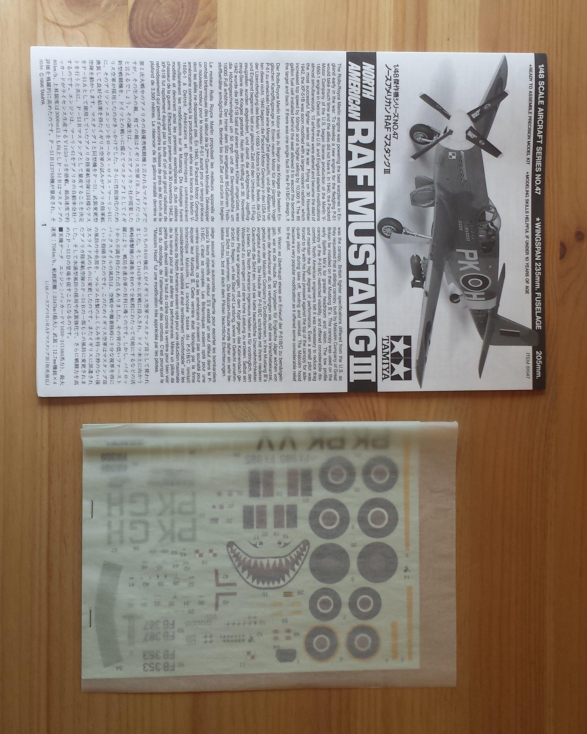 North American RAF Mustang III Model Kit