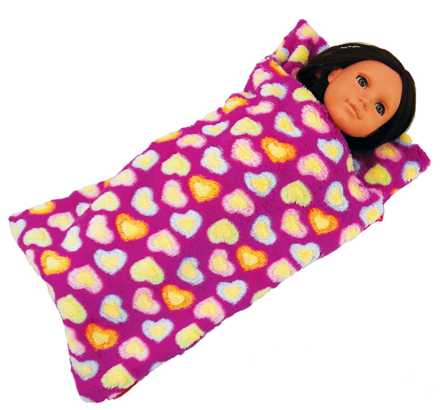 The Queen's Treasures 18 Inch Doll Accessories, Set of 2 Soft Sleeping Bag Bedding (1 Pink and 1 Purple), Compatible with American Girl