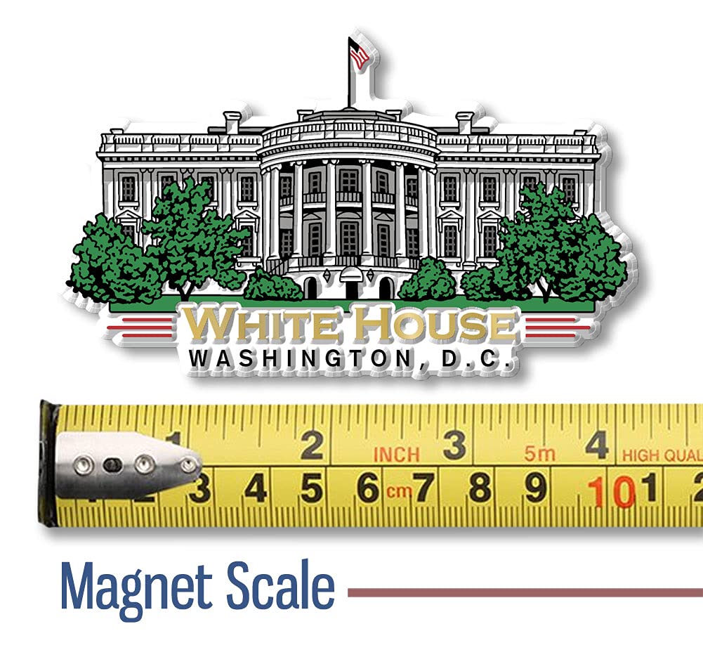 White House Magnet by Classic Magnets, Washington D.C. Series, Collectible Souvenirs Made in The USA, 4.1" x 2.5"