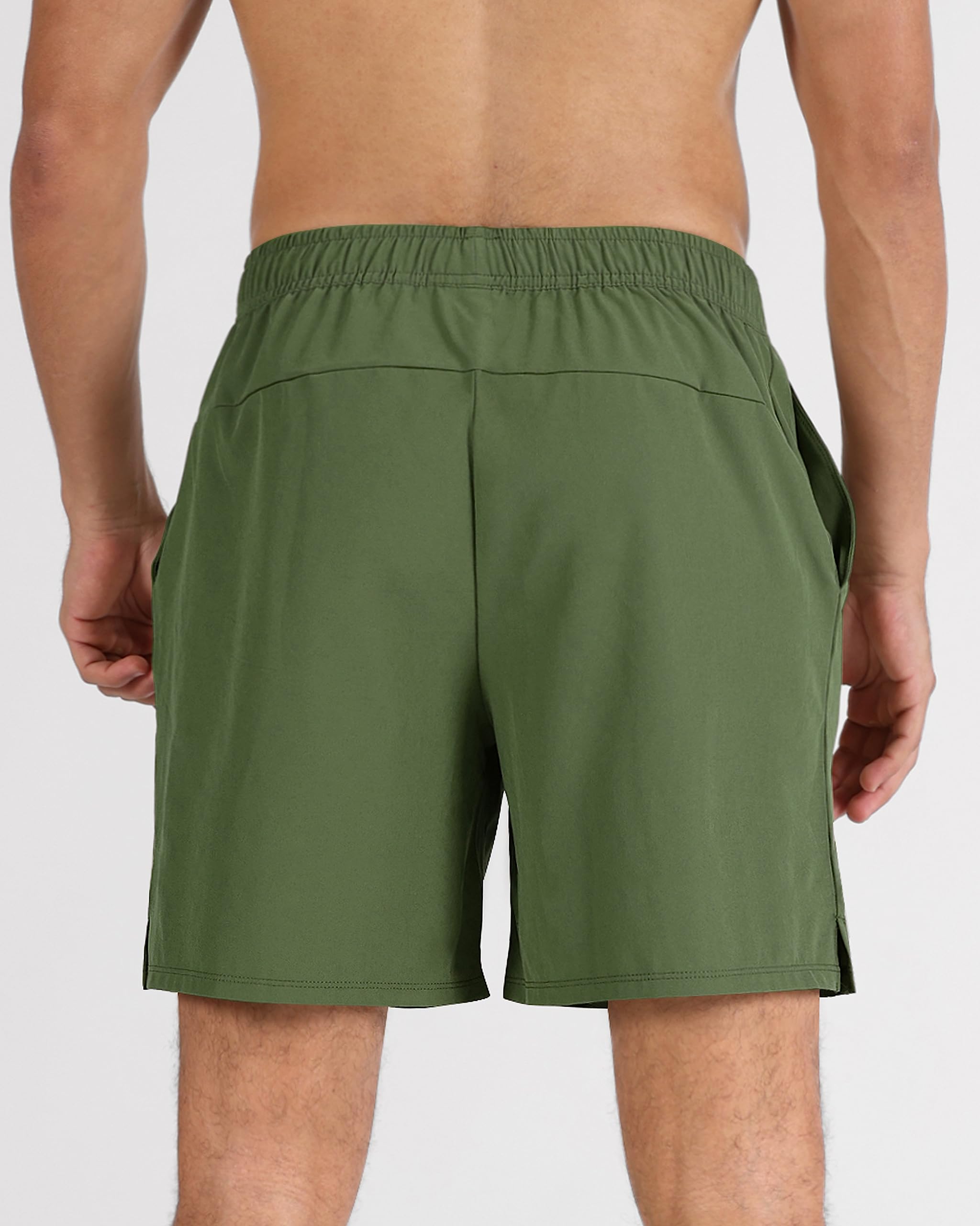 ODODOS Men's 2 Pack Athletic Shorts with Pockets 5" Quick Dry Lightweight Workout Gym Running Shorts, Black+Army Green, X-Large