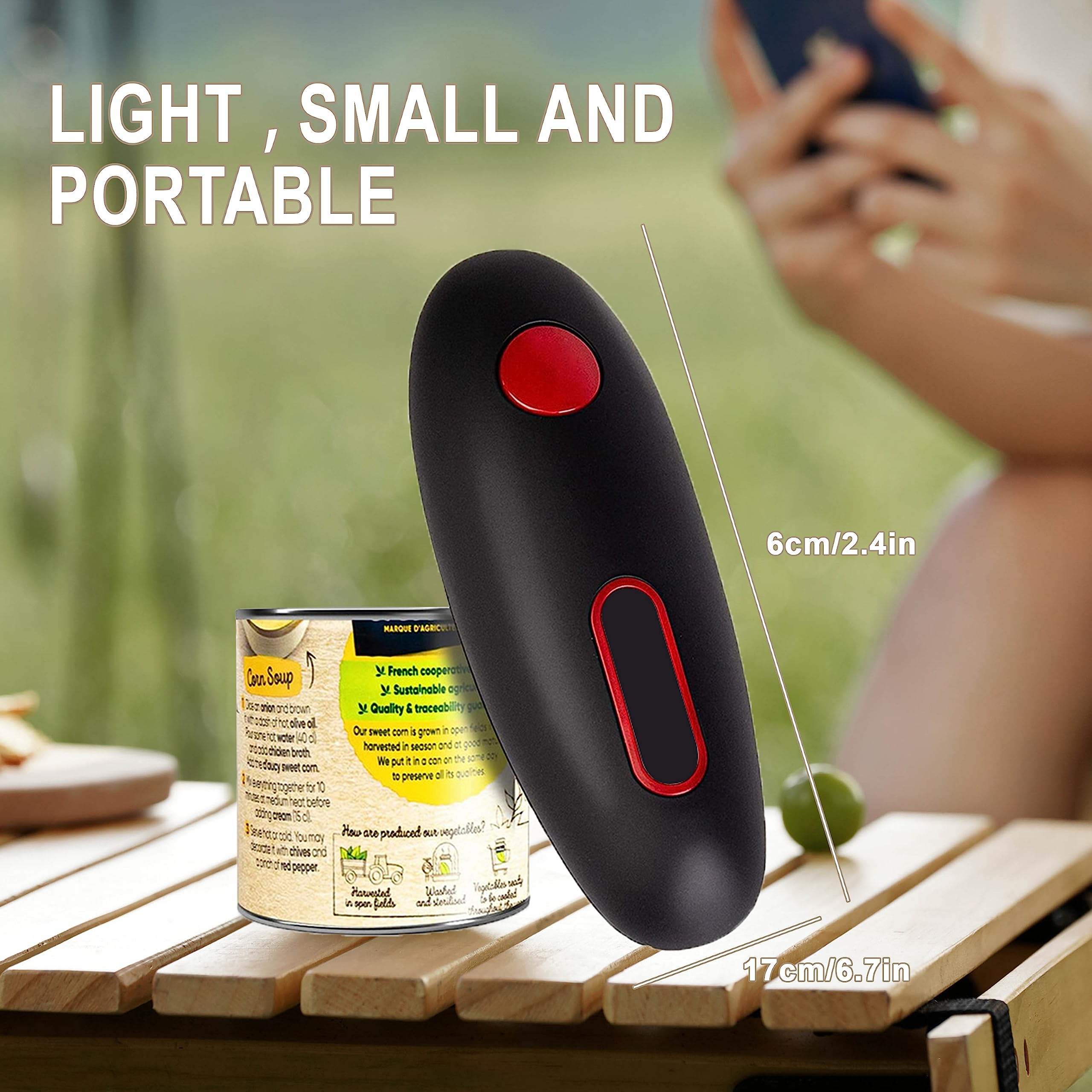 QCKJ Can Opener Electric, One Touch Automatic Can Opener with Smooth Edge, Battery Operated, Kitchen Gifts for Cooks, Housewives, Seniors and Arthritis