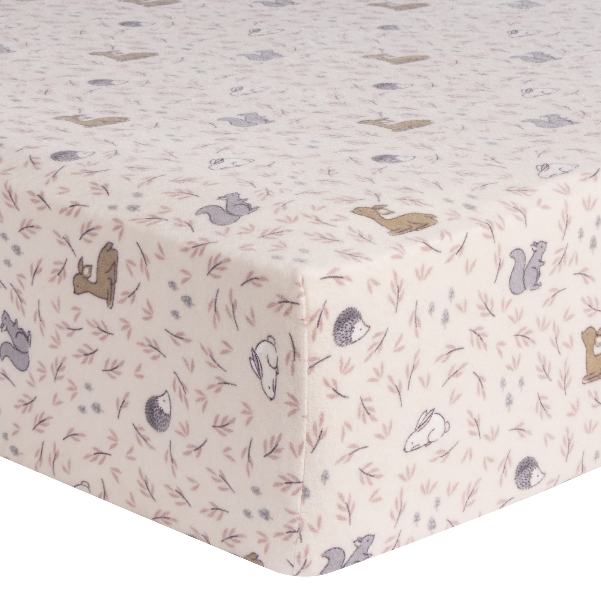 Trend Lab Autumn Forest Deluxe Flannel Fitted Crib Sheet, Peach