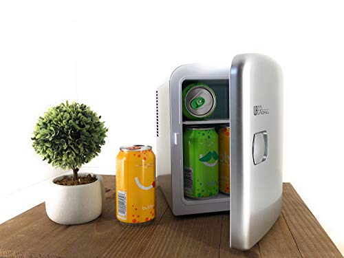Uber Appliance Mini Fridge for Beauty, Skin Care, Makeup, Cosmetics Storage-6 can Capacity Portable Refrigerator Cooler and Warmer-Thermoelectric Technology-for Bedroom, Office, Dorm or car