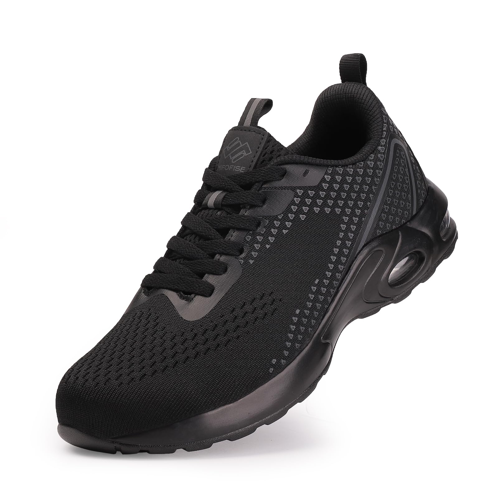 NIFOFISE Steel Toe Shoes for Women Safety Work Shoes Composite Toe Sneakers Slip Resistant Blk 38.5