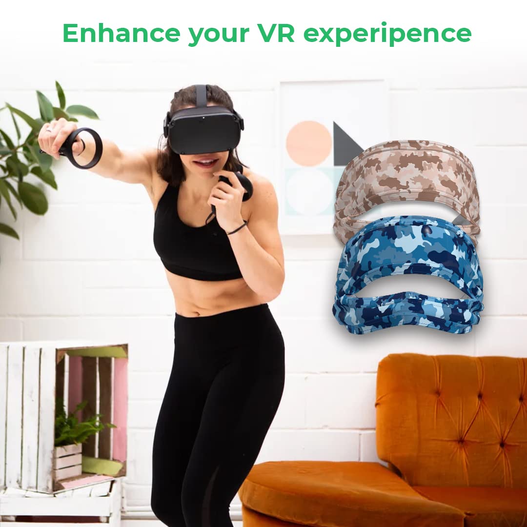 Special Skin and Hair Friendly | VR Sweat Band | Breathable VR Sweat Eye Mask for VR Workouts | Non-Slip Washable Face Cover for Oculus Quest 2| Adjustable VR Eye Mask