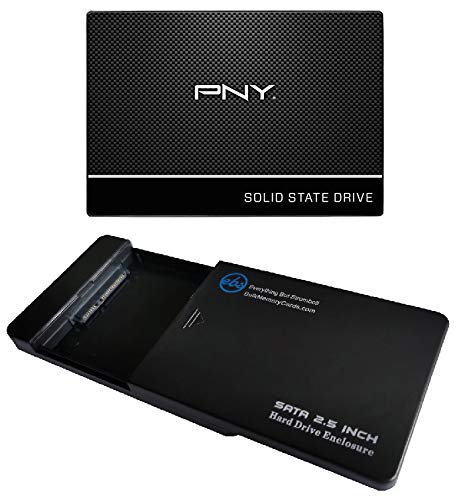 PNY SSD 120GB CS900 2.5" Sata III Internal Solid State Drive SSD (SSD7CS900-120-RB) Bundle with (1) Everything But Stromboli SSD/HDD Enclosure USB 3.0