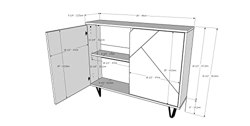 Nexera 132203 Slim 2-Door Storage Accent Cabinet, Floating and Wall Mount Bar, White