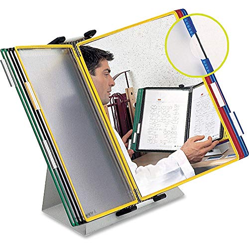 Tarifold Desktop Reference and Display System - 20 Double-Sided Display Pockets - 40 Sheet Capacity - Letter-Size - Assorted Colors (D292)