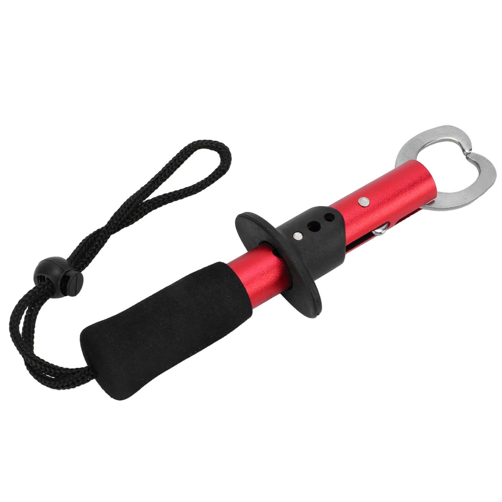 Vifemify Fish Lip Clip Stainless Steel Fish Clip Frame Fishing Tool Belt Wrist Strap Non-Slip Handle Fishing Gear Accessories(red)