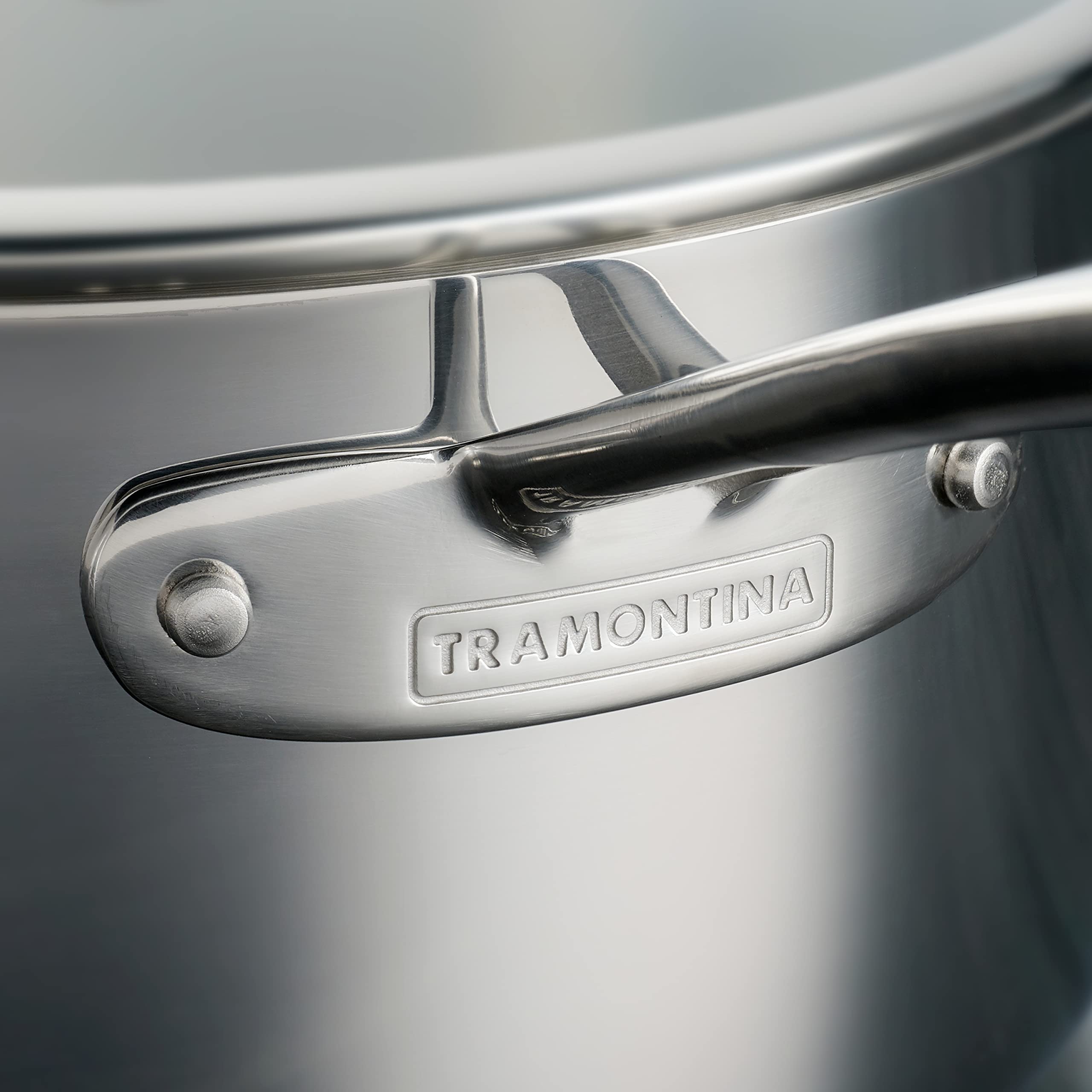 Tramontina Stainless Steel Tri-Ply Clad 10-Piece Cookware Set, Glass Lids, 80116/1011DS