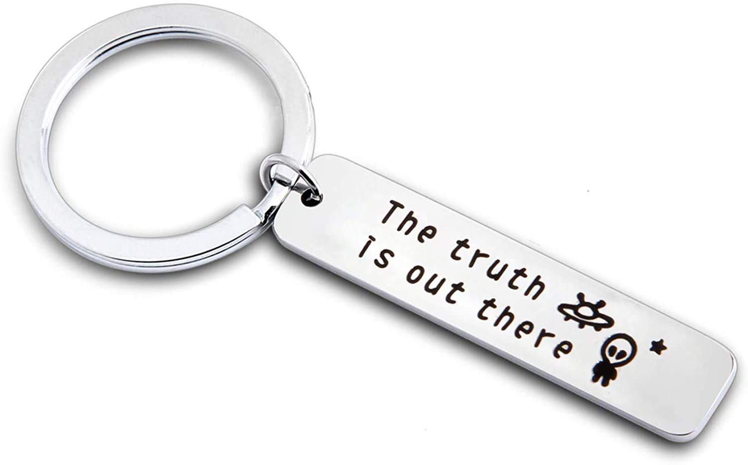 PLITI The Truth is Out There Keychain UFO Alien Lover Inspirational Jewelry Gift (The Truth is out there Key)