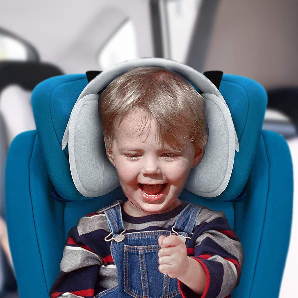 YJYdada Child Car Seat Headrest Sleep Support with Protective Pad Baby Head Restraint (Gray)