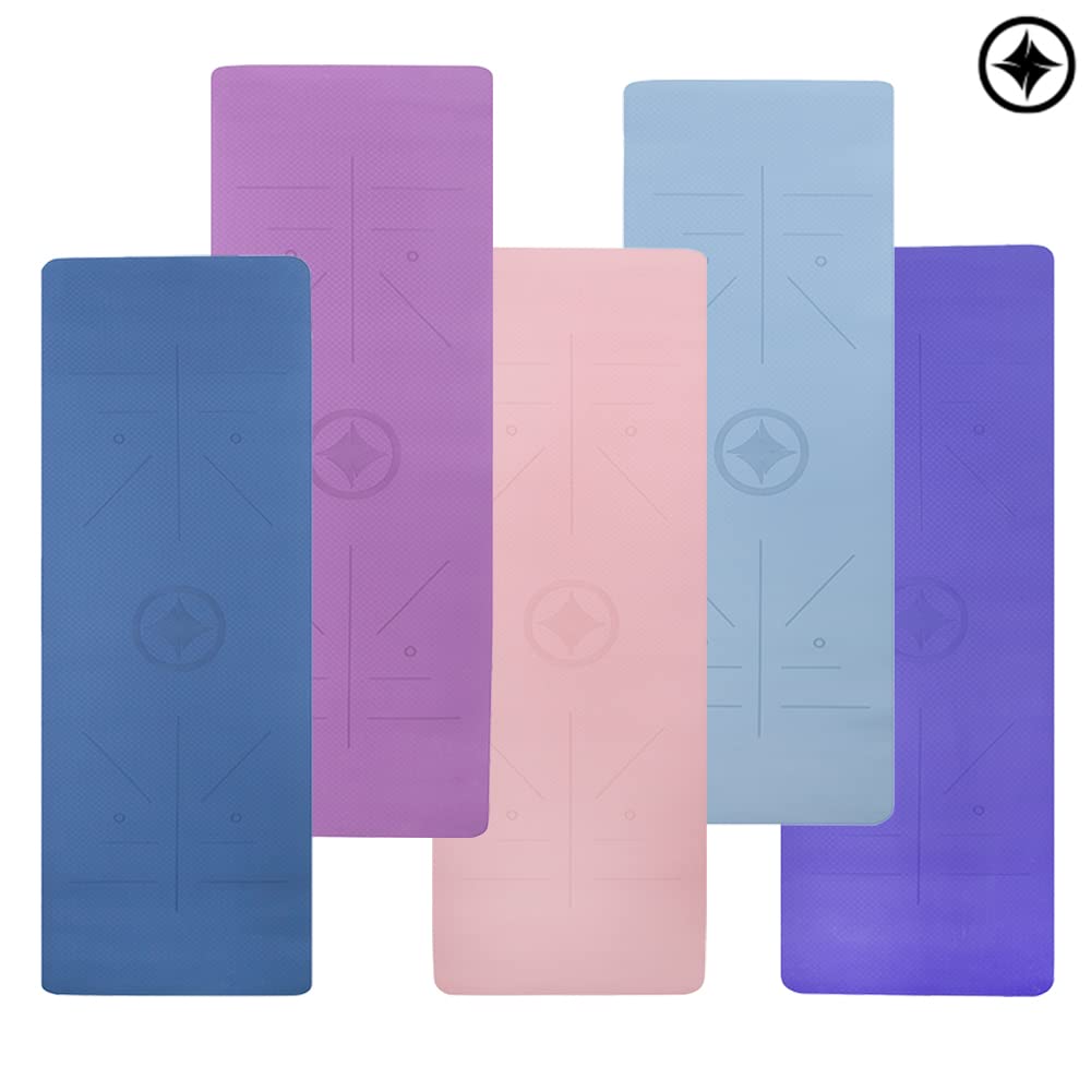 StudioAqua Yoga Mat Fitness and Exercise Non Slip with Carrying Strap for Home Flooring Workouts, Pilates, Zumba, Stretching, Eco Friendly(Blue)