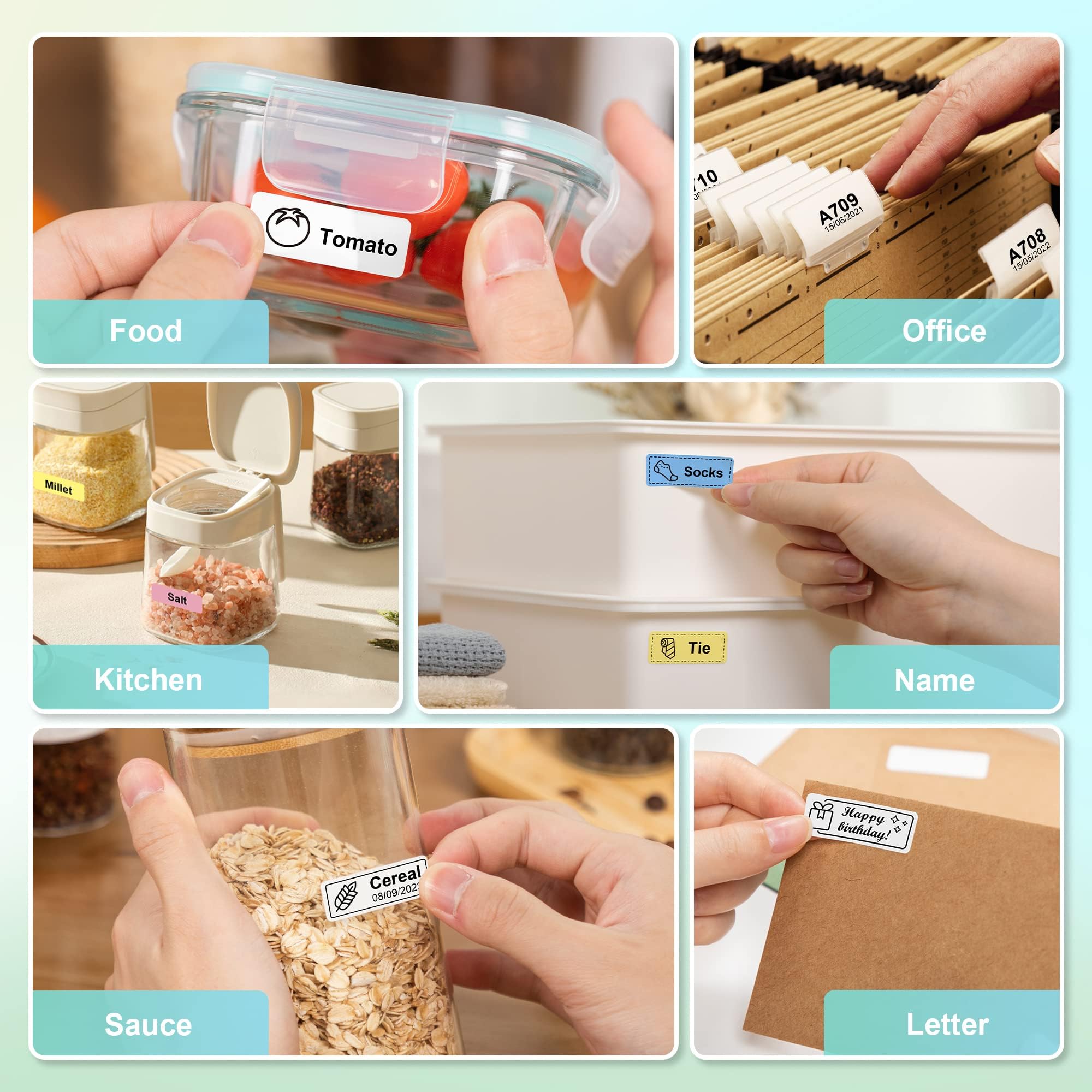 Nelko Label Maker Machine with Tape, P21 Portable Bluetooth Label Printer, Wireless Handheld Sticker Maker Mini Label Makers with Multiple Templates, Light Yellow