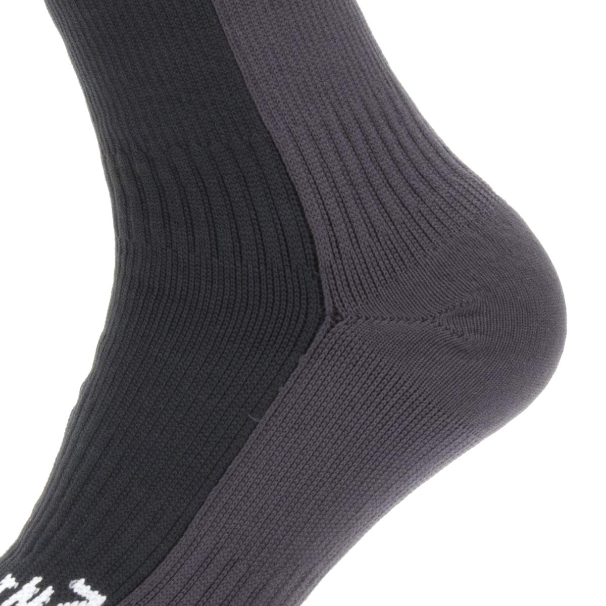 SEALSKINZ Unisex Waterproof Cold Weather Mid Length Sock, Black/Grey, Medium