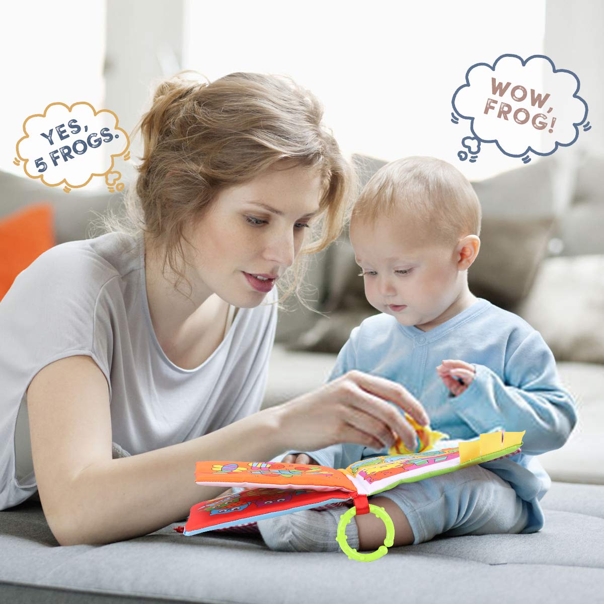 REMOKING Pull-Back Vehicle Toys Set, STEM Soft Vehicle Toy Set 5 Cars with Play Mat, Educational Interesting Cloth Book Set, Great Gifts for Kids 3 Years and up