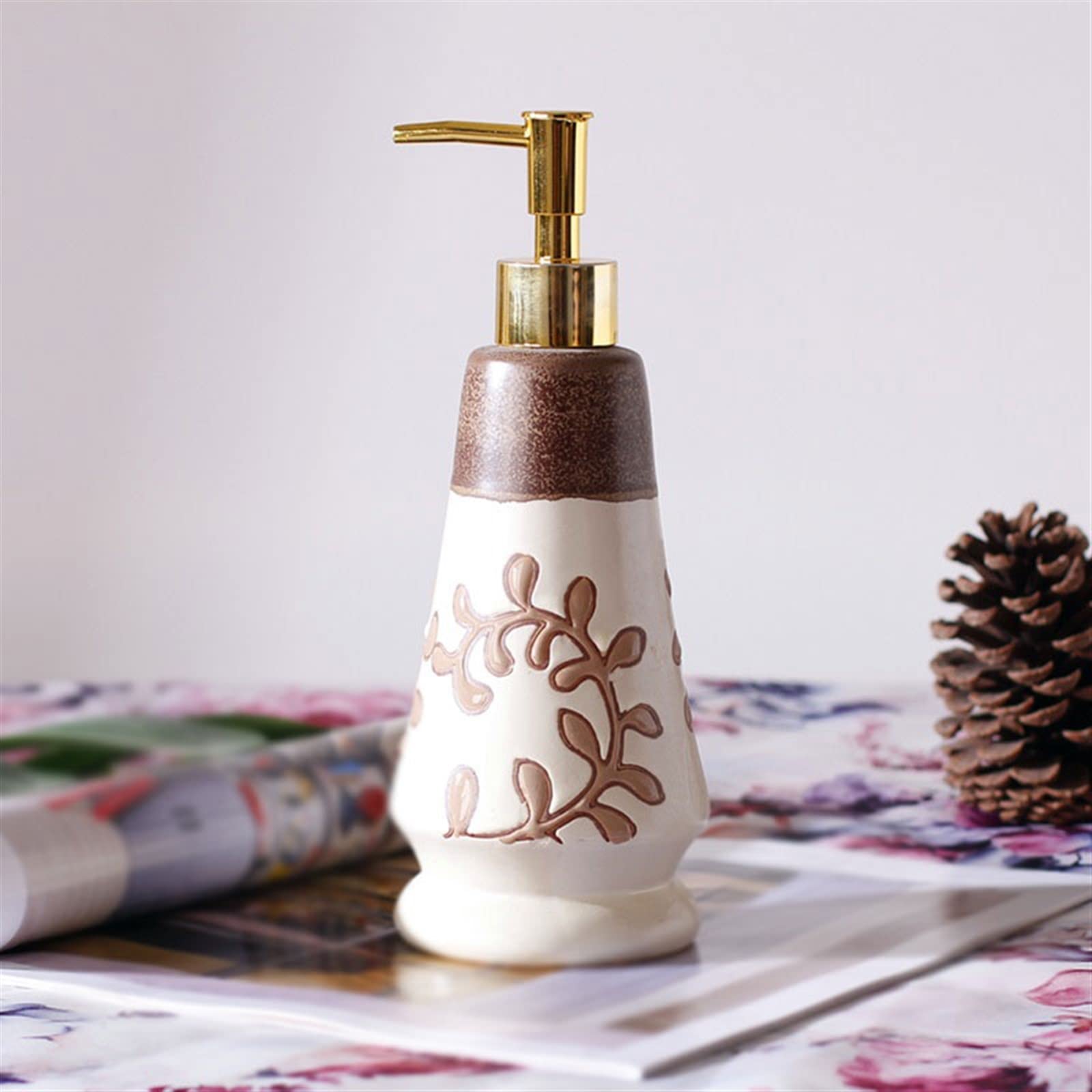 Soap Dispenser 400ML Press Type Pump Bottle Antique Ceramic Soap Dispenser Bathroom Lotion Shampoo Separate Bottle Soap Bottle