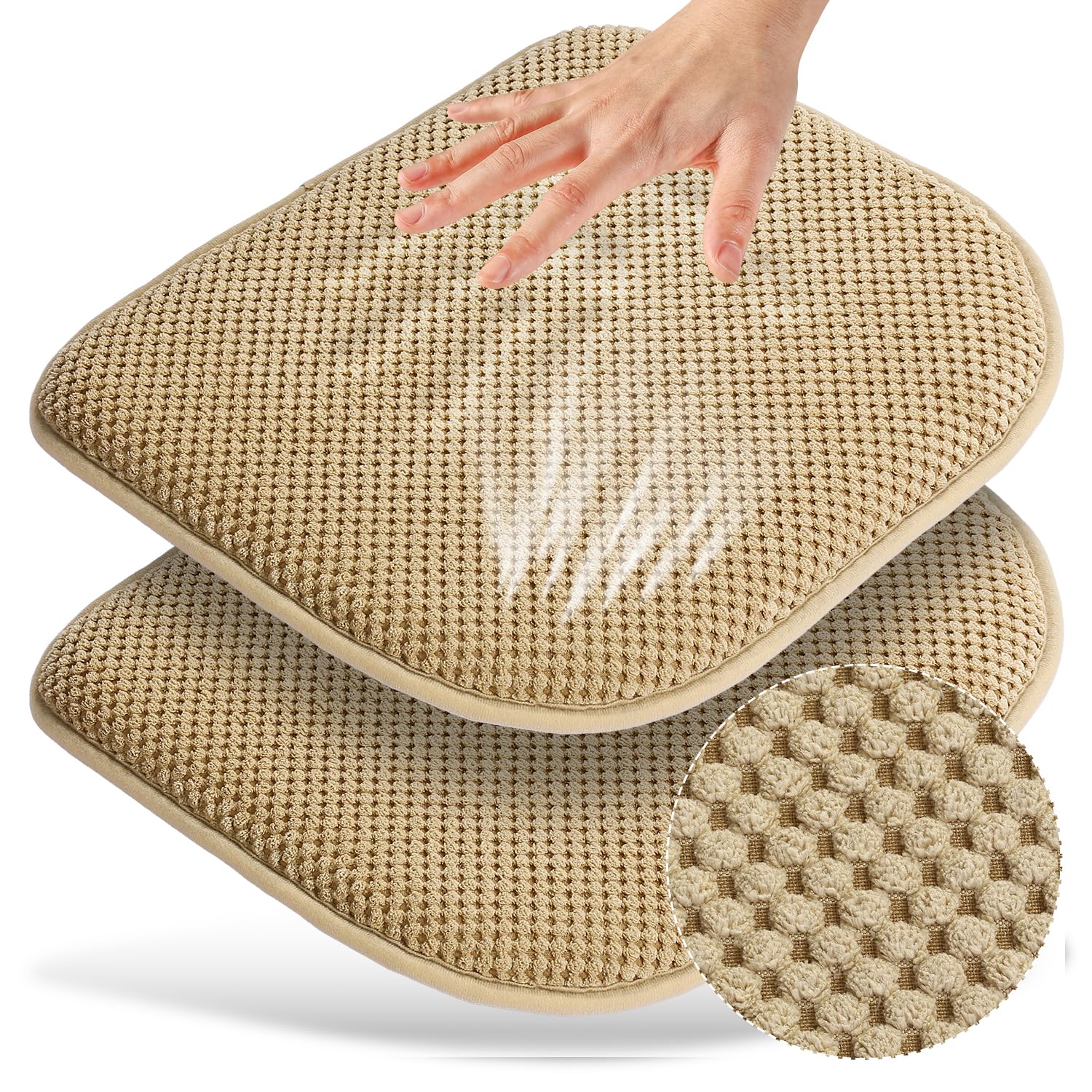 Patouque Memory Foam Chair Cushion Premium U-Shaped Seat Pad for Kitchen Dining Room Chairs Rubber Back Slip Resistant Cushions for Home Comfortable and Thick 2-Pack Sets 15x16 Inch Beige