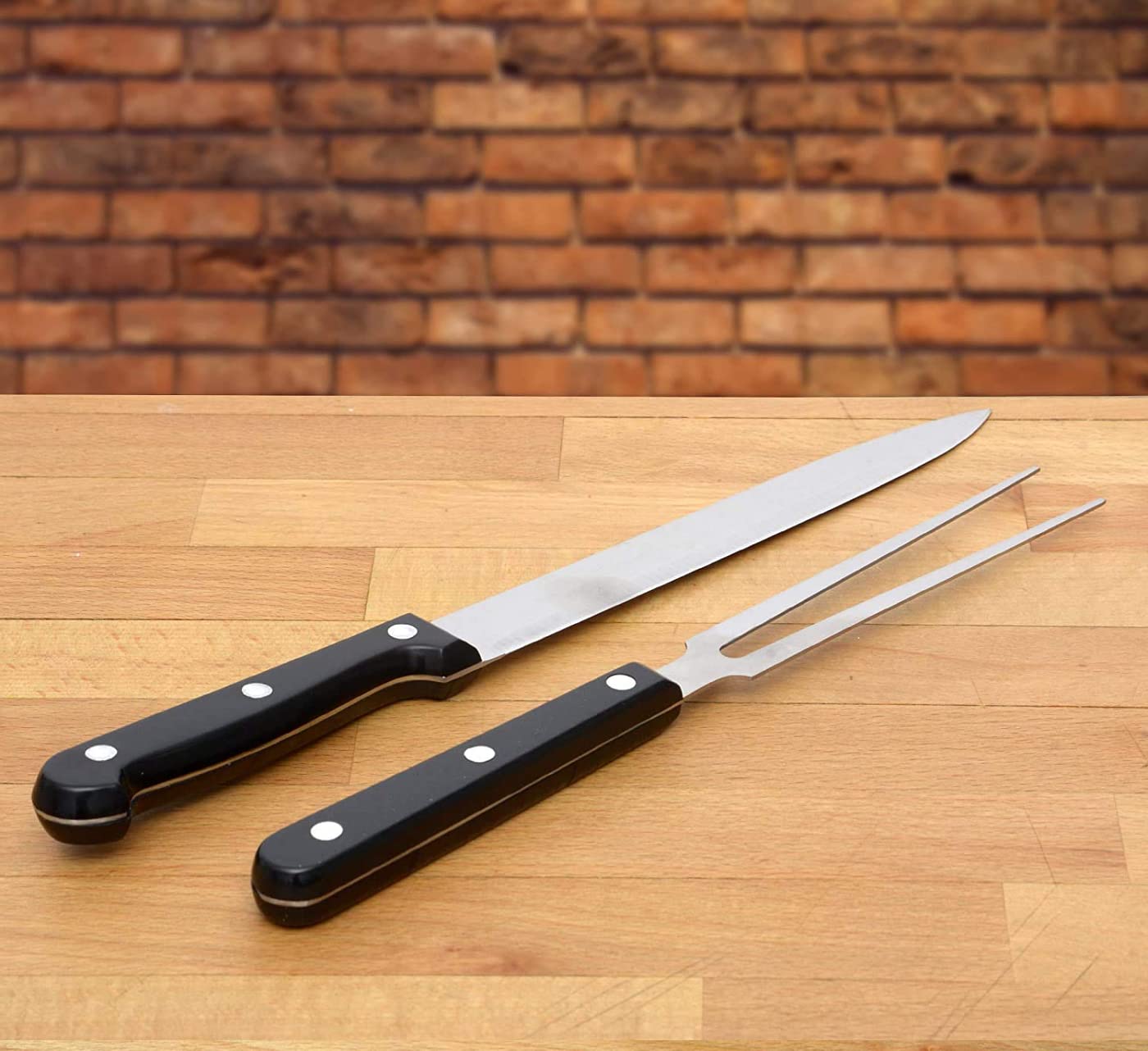 Stainless Steel Spiked Roast Chicken Carving Dish Tray, Turkey Meat Serving, Stainless Steel Carving Knife Fork Set for Meat Turkey(Carving Tray Knife Fork)