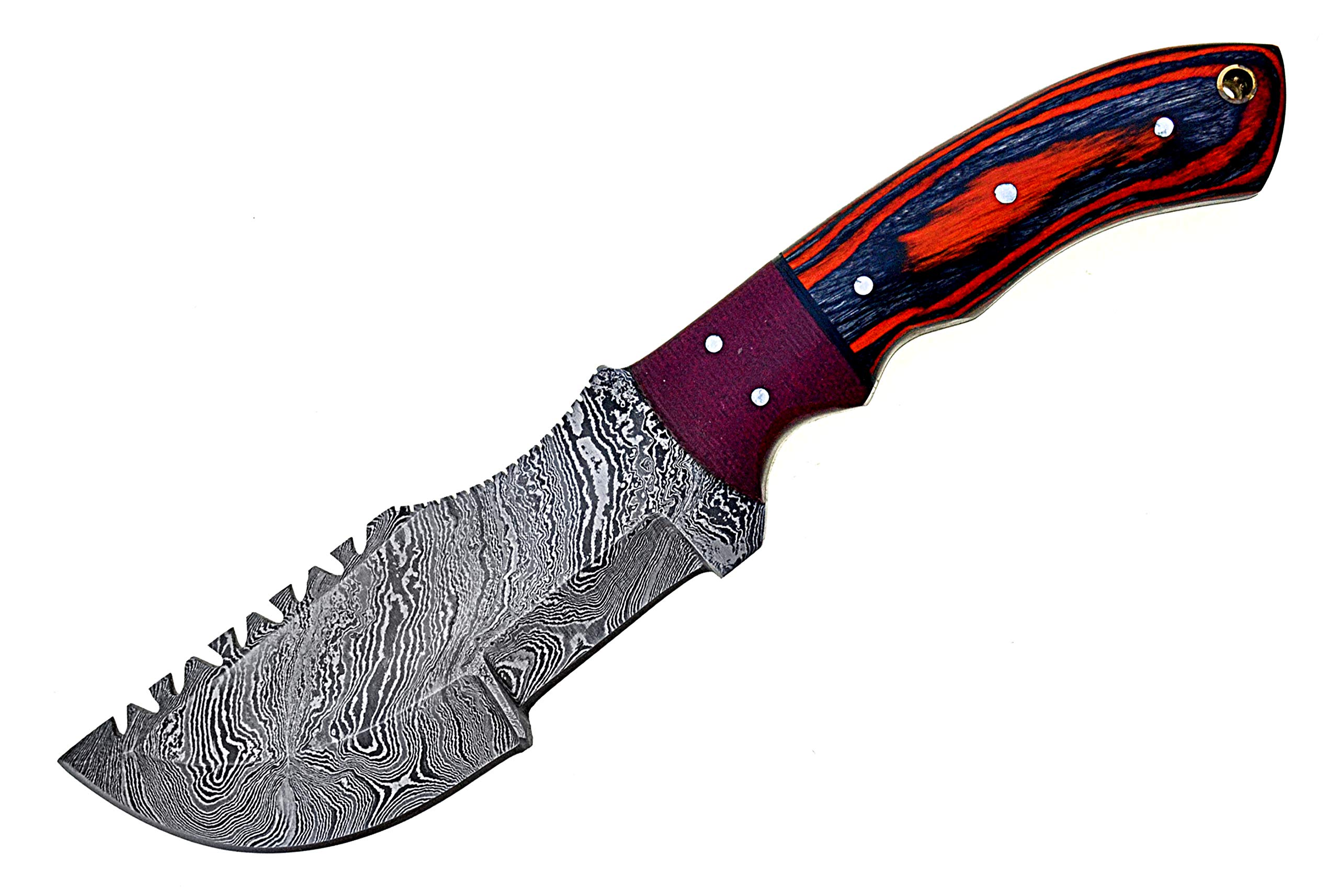 Smart & Sharp Custom Handmade Damascus Steel Hunting Knife/Tracker Knife SS-17332 (Black and Orange)