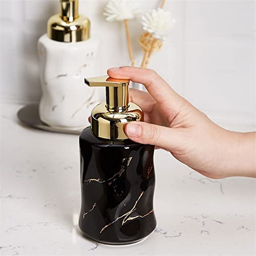 Soap Dispenser Bathroom 320ML Foam Press Bottle Bathroom Shampoo Separate Bottle Facial Mousse Foaming Bottle Kitchen Soap Dispenser (Color : Black)