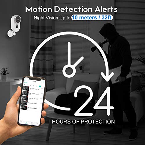 Security Camera Wireless Outdoor, 1080P HD Rechargeable Battery Powered Home Security Cam Smart Surveillance WiFi Camera with IP65 Waterproof, Night Vision, Motion Detection, 2-Way Audio, SD Storage