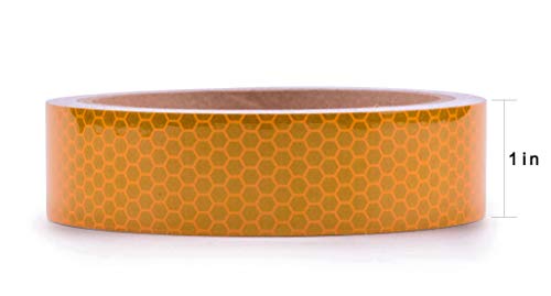 Qomovo DOT High-Intensity Yellow Reflective Tape Conspicuity Safety Warnning Adhesive Tape(1in x 15ft)