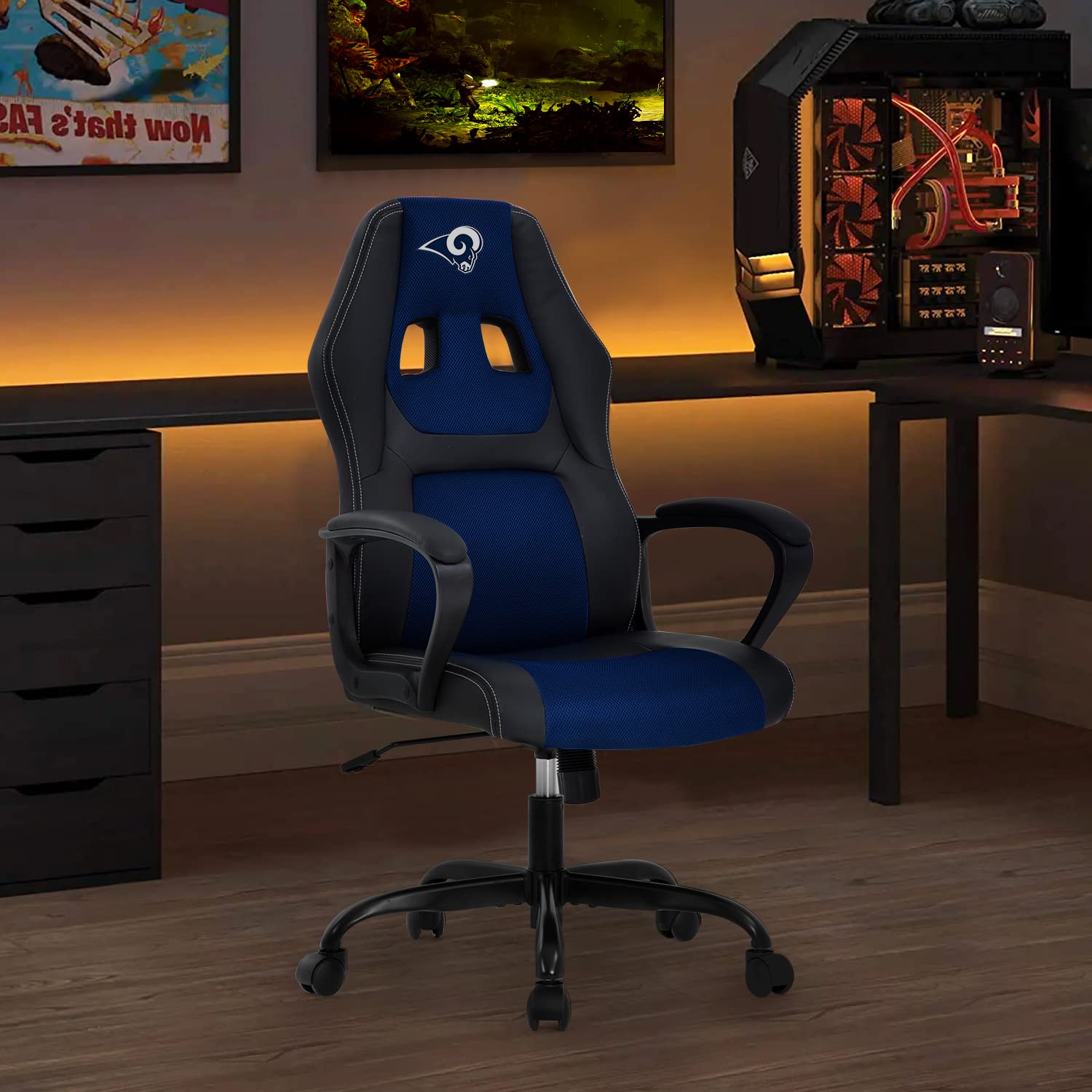 Office Chair PC Gaming Chair Cheap Desk Chair Ergonomic PU Leather Executive Computer Chair Lumbar Support for Home Office