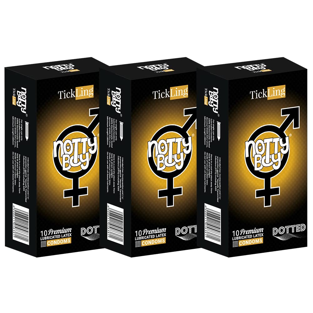 NottyBoy Tickling Studded Condoms for Men with 1500 Studs - 30 Count