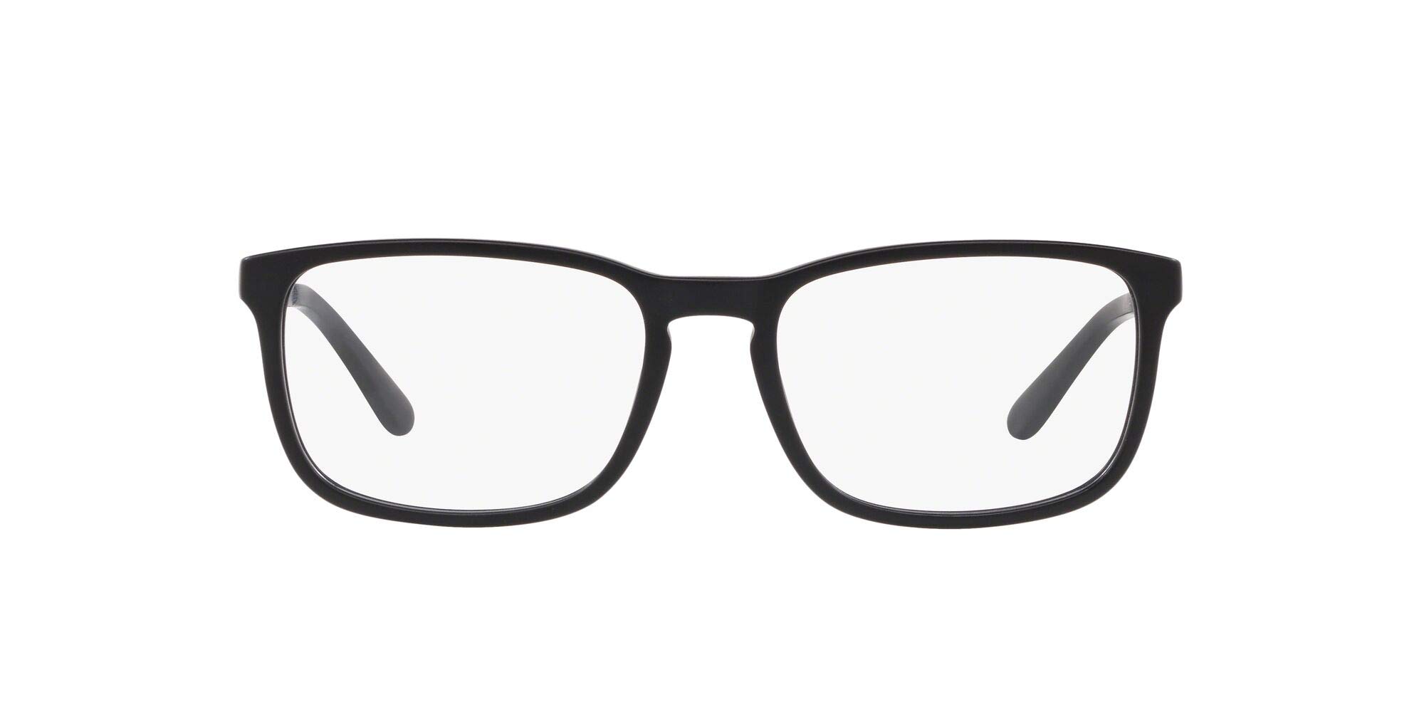 Polo Ralph Lauren Men's PH2202 Rectangular Prescription Eyewear Frames, Matte Black/Demo Lens, 55 mm