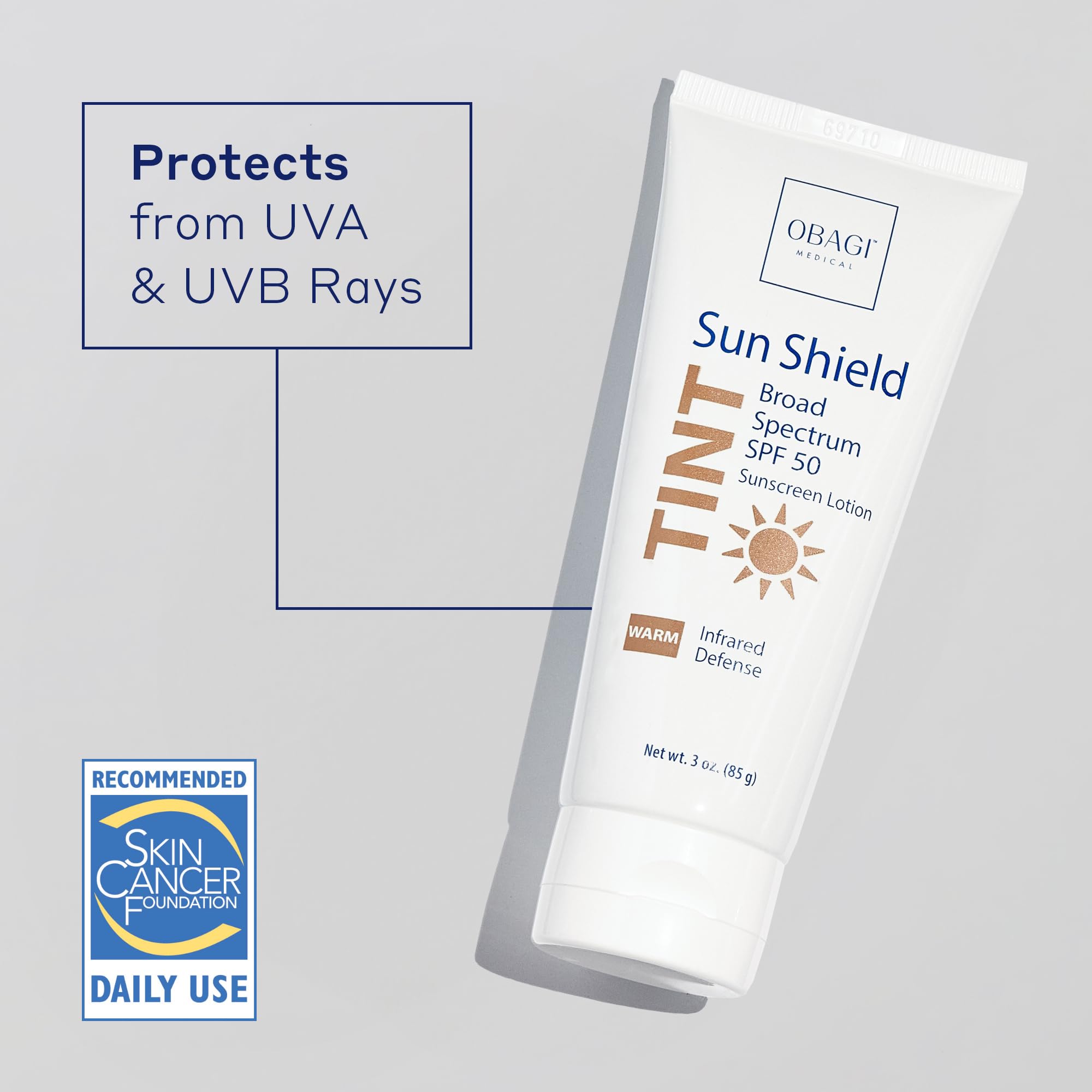 Obagi Sun Shield Tinted Sunscreen β Broad Spectrum SPF 50 Protection from the Sun β Warm Tint β 3 oz