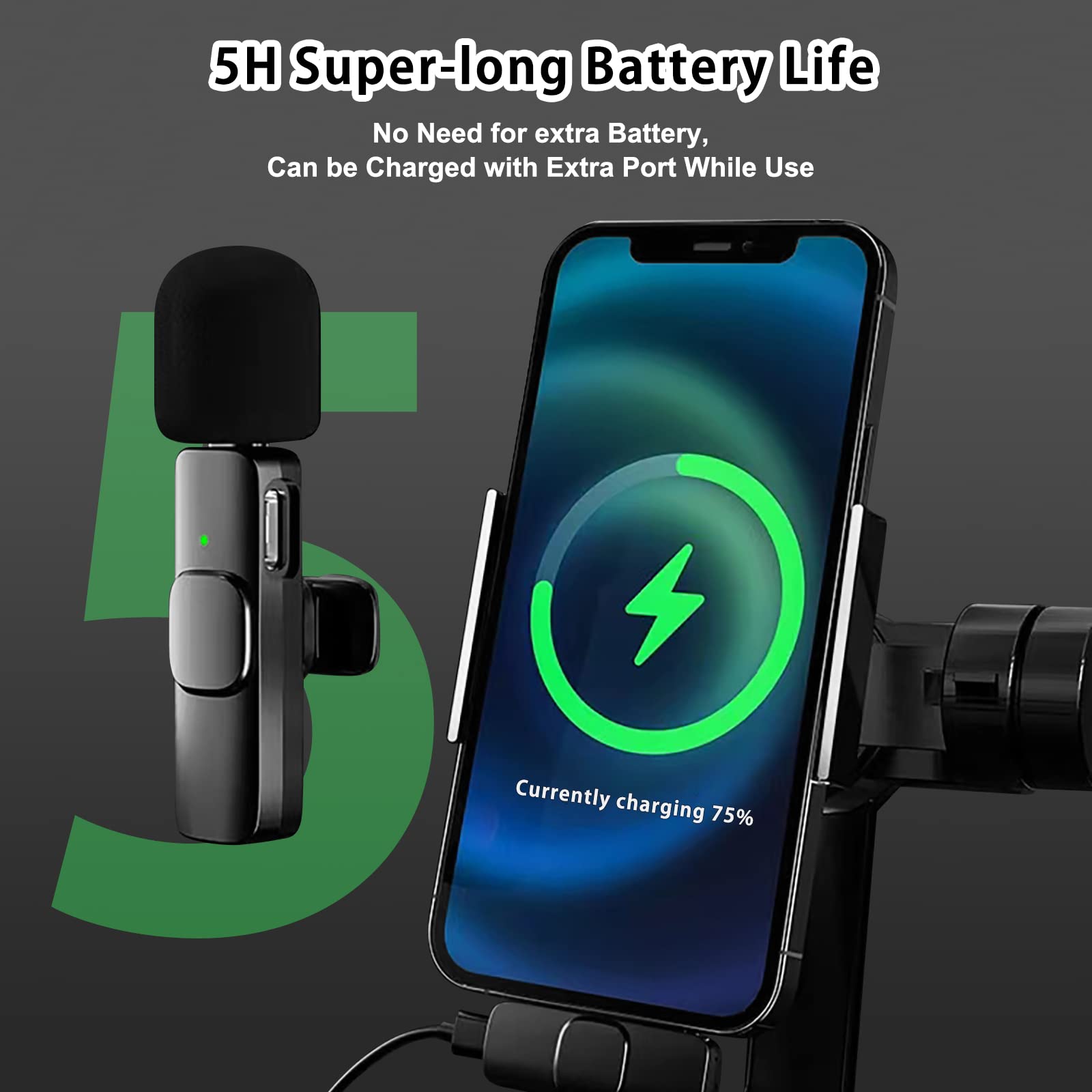 Wireless Lavalier Microphone for iPhone iPad,AI Noise Reduction Wireless Lavalier Mic,Lapel Clip-on Wireless Mic System,Clear Audio and Plug-Play Mic for TIK Tok,Live Stream,Interview,Vlog,YouTube
