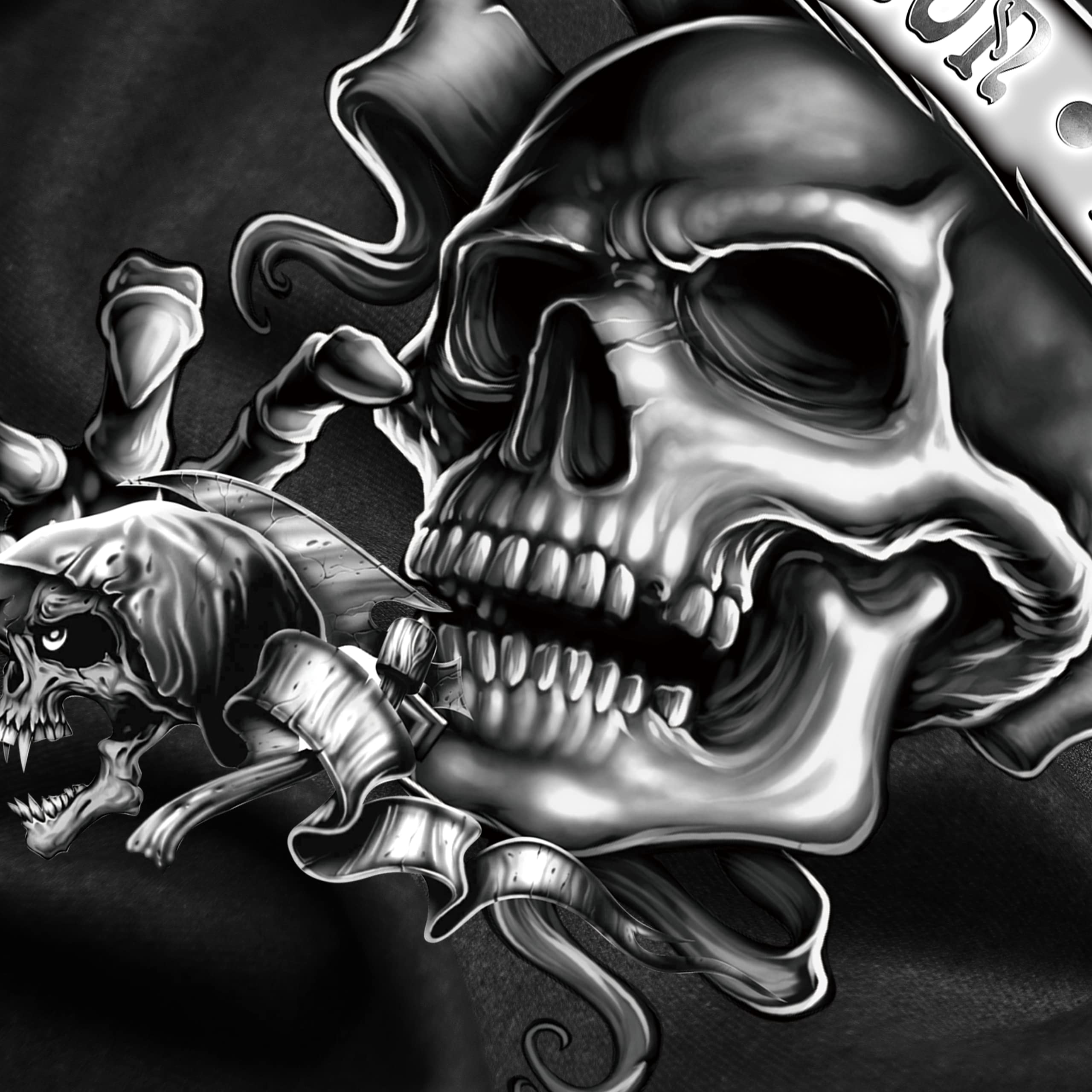 Obacle Men T Shirt, Skull T-Shirt for Men Cotton Short Sleeve Black Shirt (2XL)
