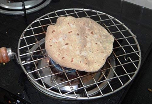 WhopperOnline Stainles Steel Multi-Purpose Round Wire Roasting Pan, Roti Jari, Roti Jali, Roti Grill, Papad Jali, Chapati Grill, Cooling Rack