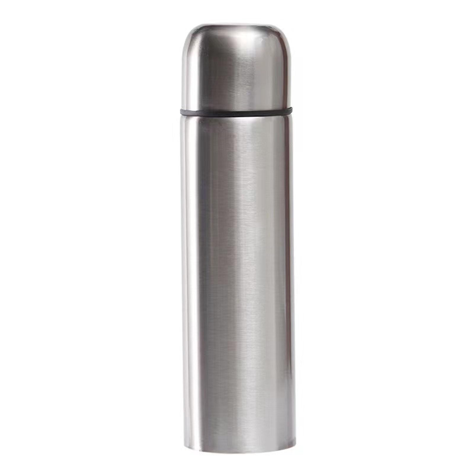 Stainless Steel Thermal Bottle Thermos for Hot and Cold Drinks Travel Coffee Mug with Cup Water Flask Vacuum Insulated Tumbler 17 oz/500ml (Silver)