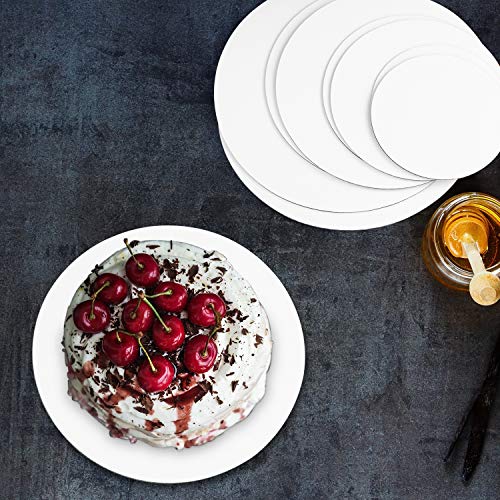 White Round Greaseproof Cake Boards – Cake Circle Base, 6/8/10/12 inch, 5 of Each Size