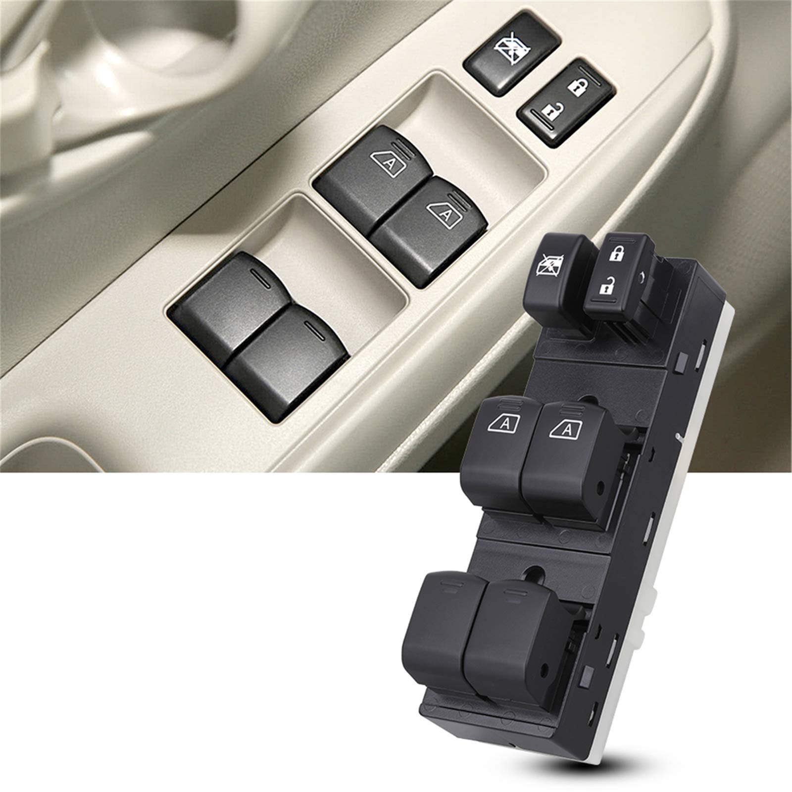 Obaee Driver Side Power Master Window Control Switch Button Compatible with 2007-2012 Nissan Altima Replace 25401-ZN50B, 25401-ZN50C