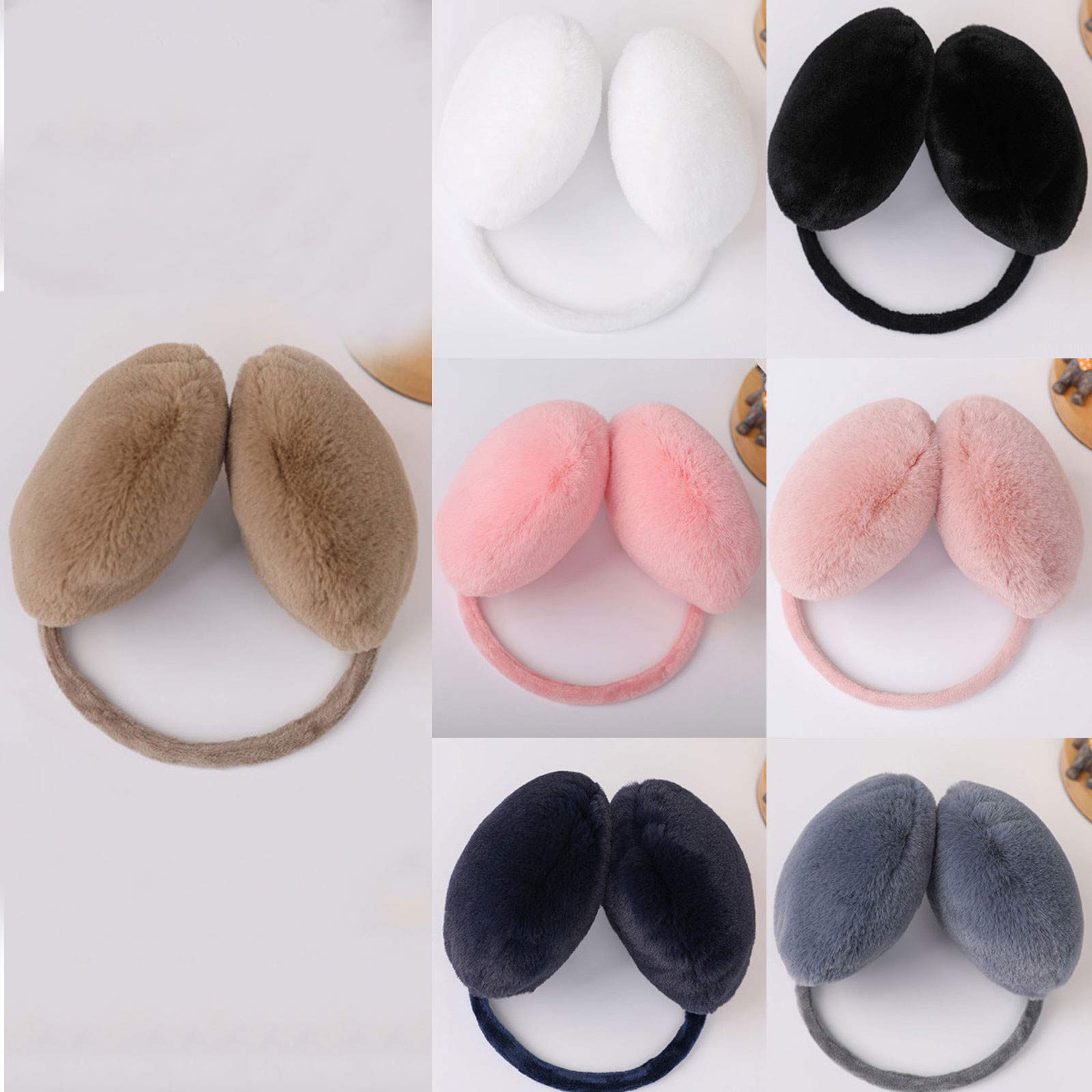 Women Winter Cute Earmuffs Ladies Earmuffs Plush Warm Earmuffs Ear Warmers Boys (Light Pink, One Size)