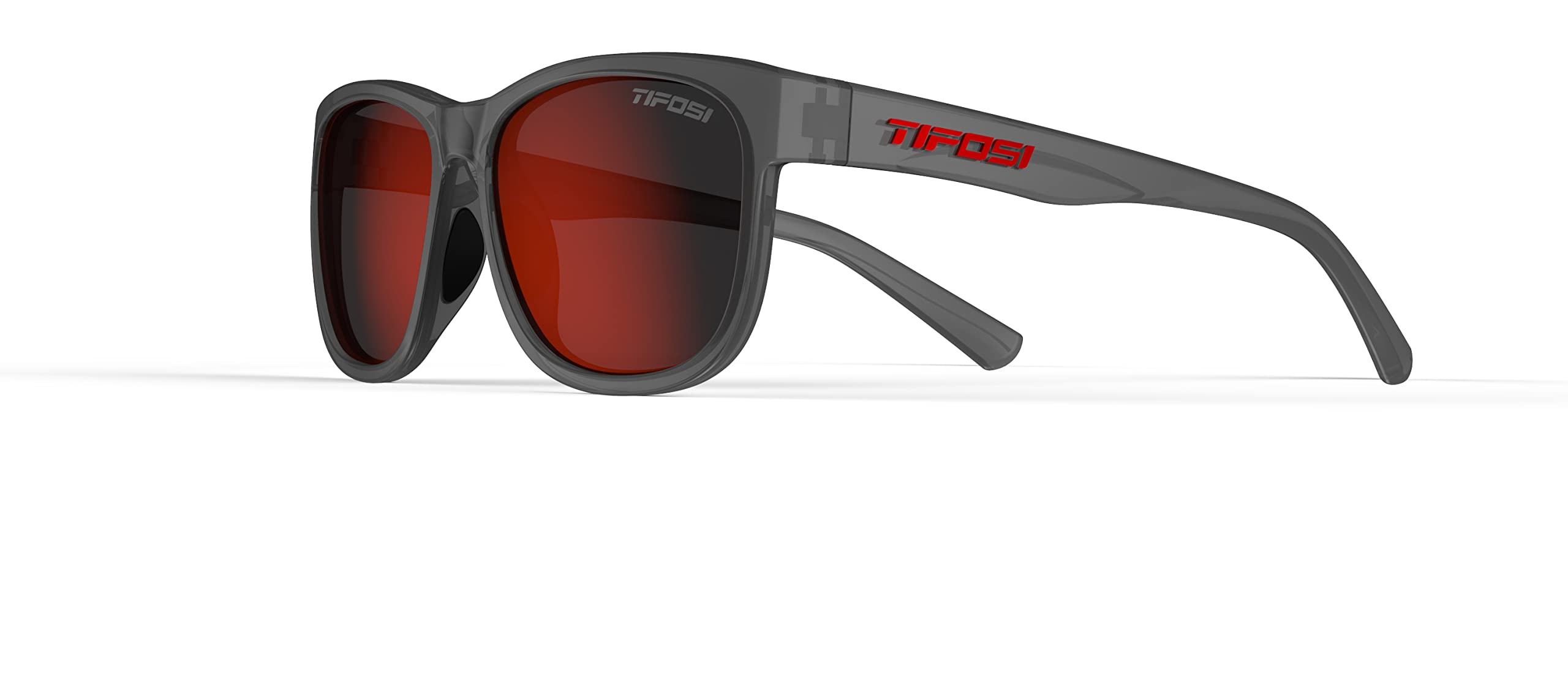 Tifosi Optics Swank XL Sunglasses (Satin Vapor, Smoke Lens with Red Mirror)