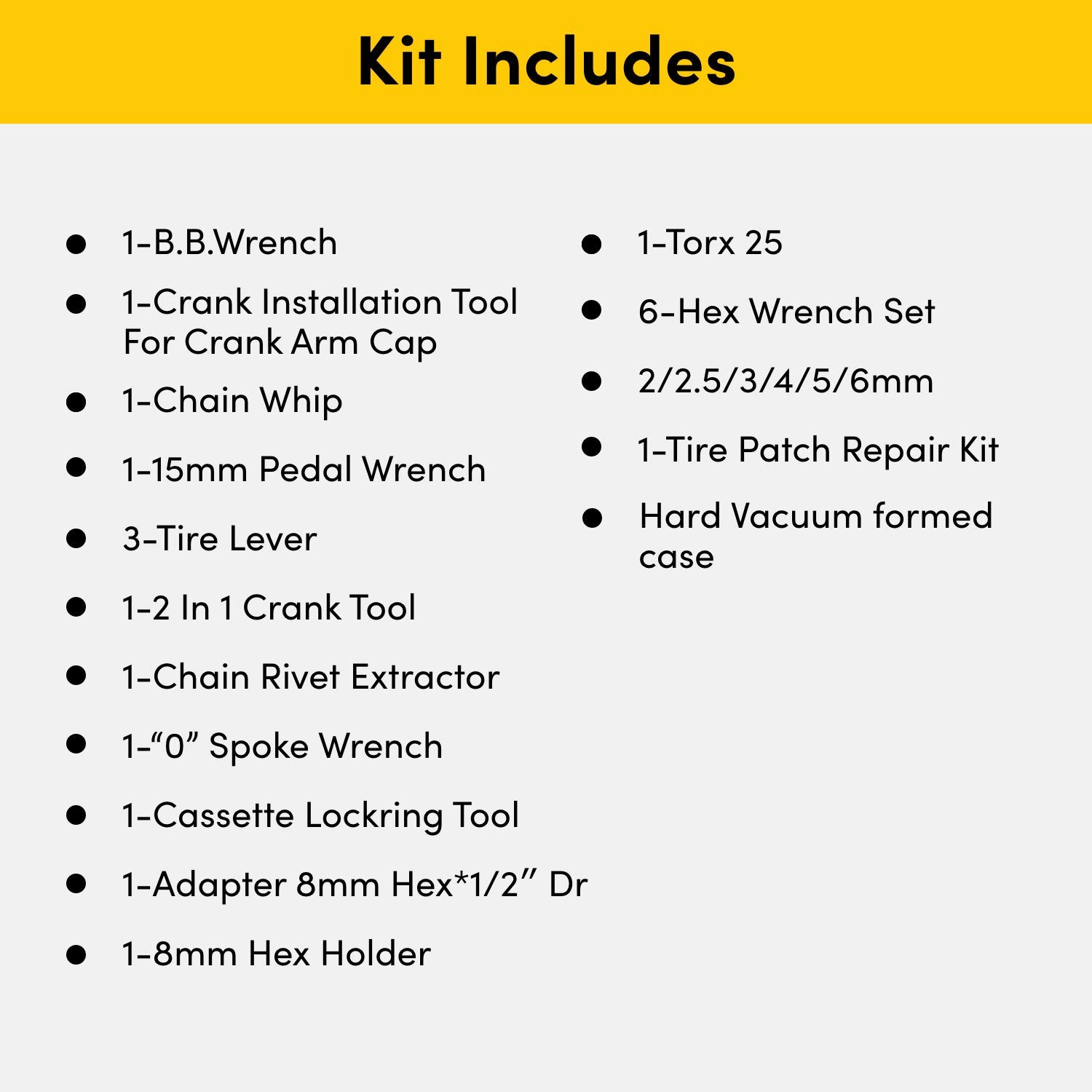 QuietKat Home Tool Kit, Featuring 22 E-Bike Tools