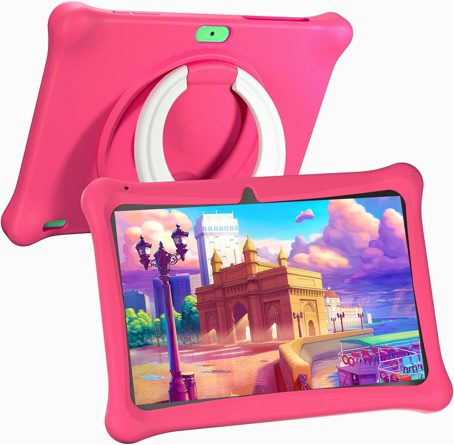 SGIN Android 12 Tablet for Kids, 10 Inch Kids Tablet with Case, 2GB RAM 64GB ROM Kids Tablets with Parental Control APP, Dual Camera, WiFi, Educational Games,iWawa Pre Installed (Pink)