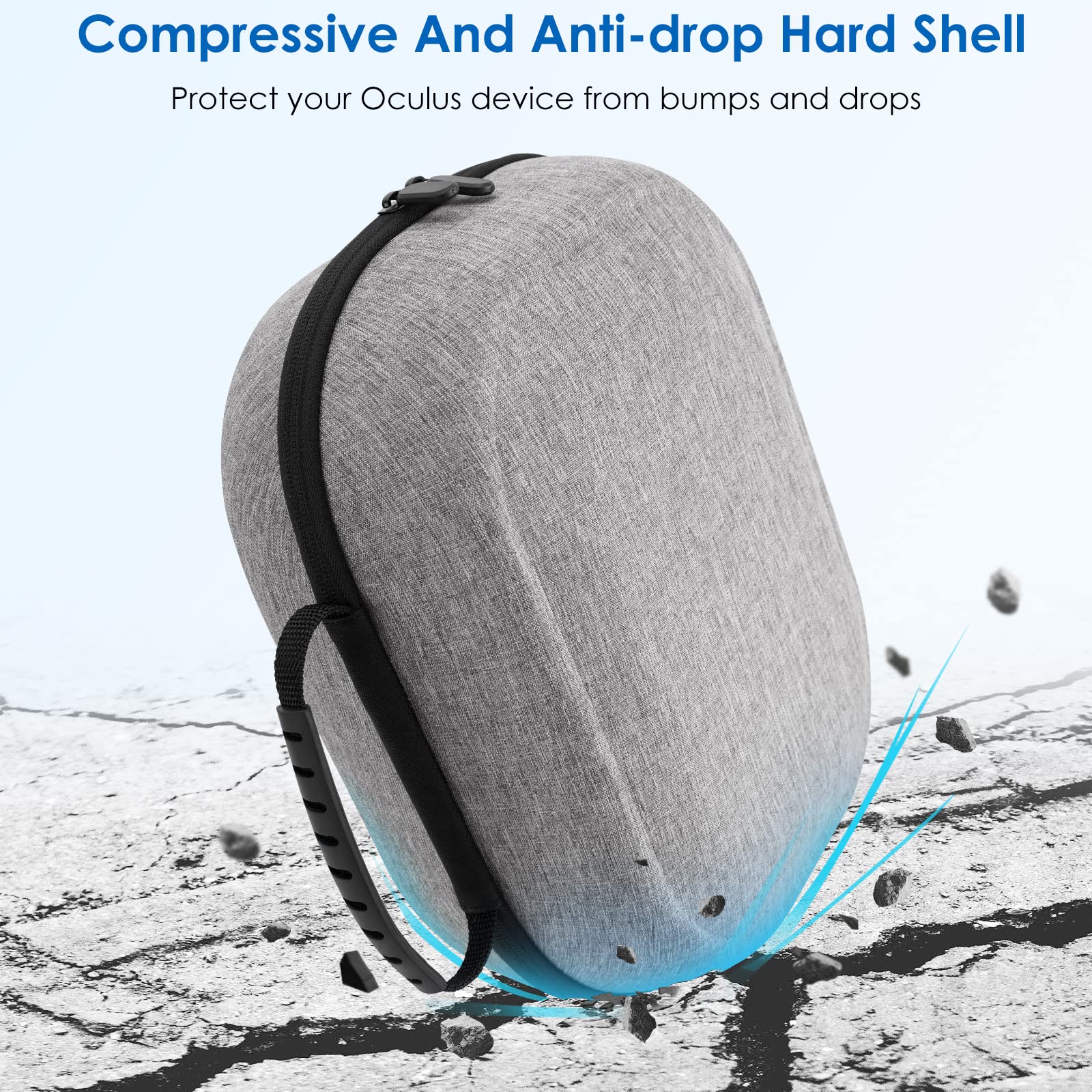 YOGES Case Compatible with Oculus Quest 2, Chargable Anti-Drop Hard Carrying Case for Oculus Quest 2 Elite Strap VR Headsets and Touch Controllers Gaming Accessories, Suitable for Travel and Storage