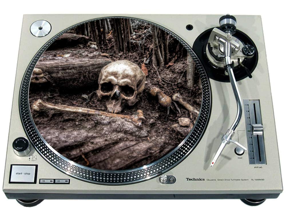 Slipmat Slip Mat Scratch Pad Felt for Any 12" LP DJ Vinyl Turntable Record Player Custom Graphical - skull-2525192