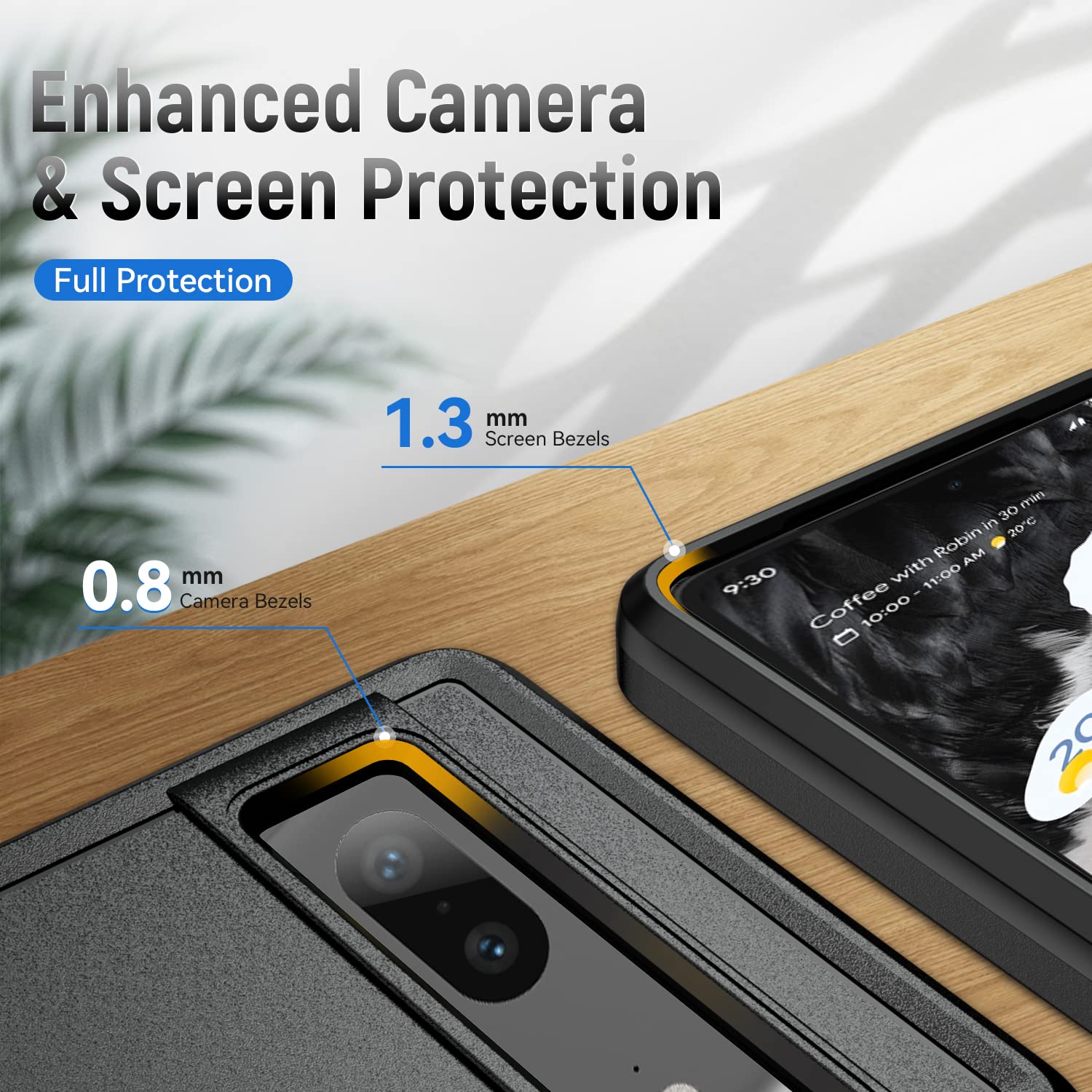 Niecase for Google Pixel 7A 5G Case with 2 Screen Protector, Military Grade Dual Layer Heavy Duty Shockproof Full Body Protective Phone Cover, Built in Rotatable Magnetic Ring Holder for 7A (Black)