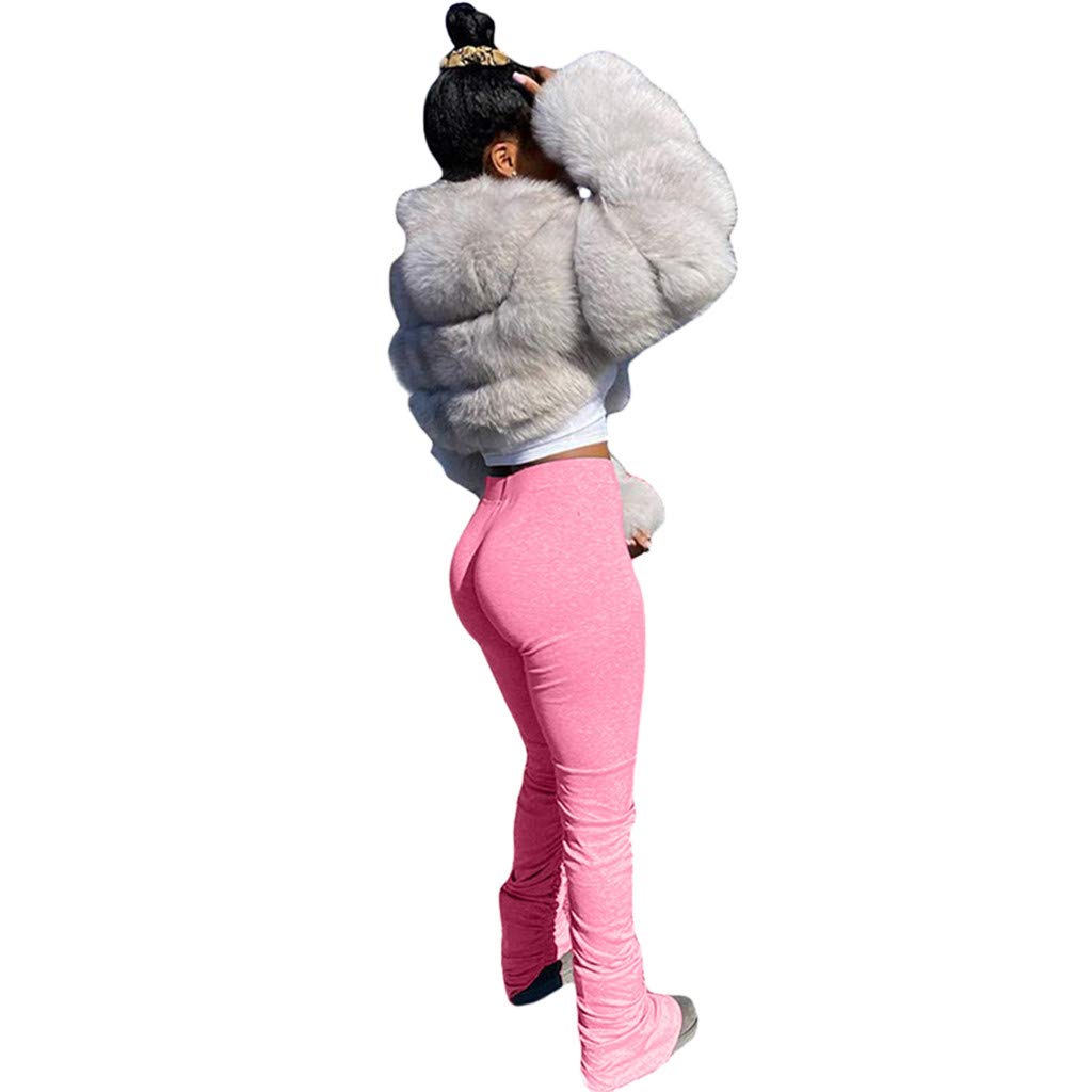 Women's Run Workout Joggers Pants Gradient Yoga Sport Stacked Leggings Womens Plus Size Casual Pants Suits for Wedding Pink
