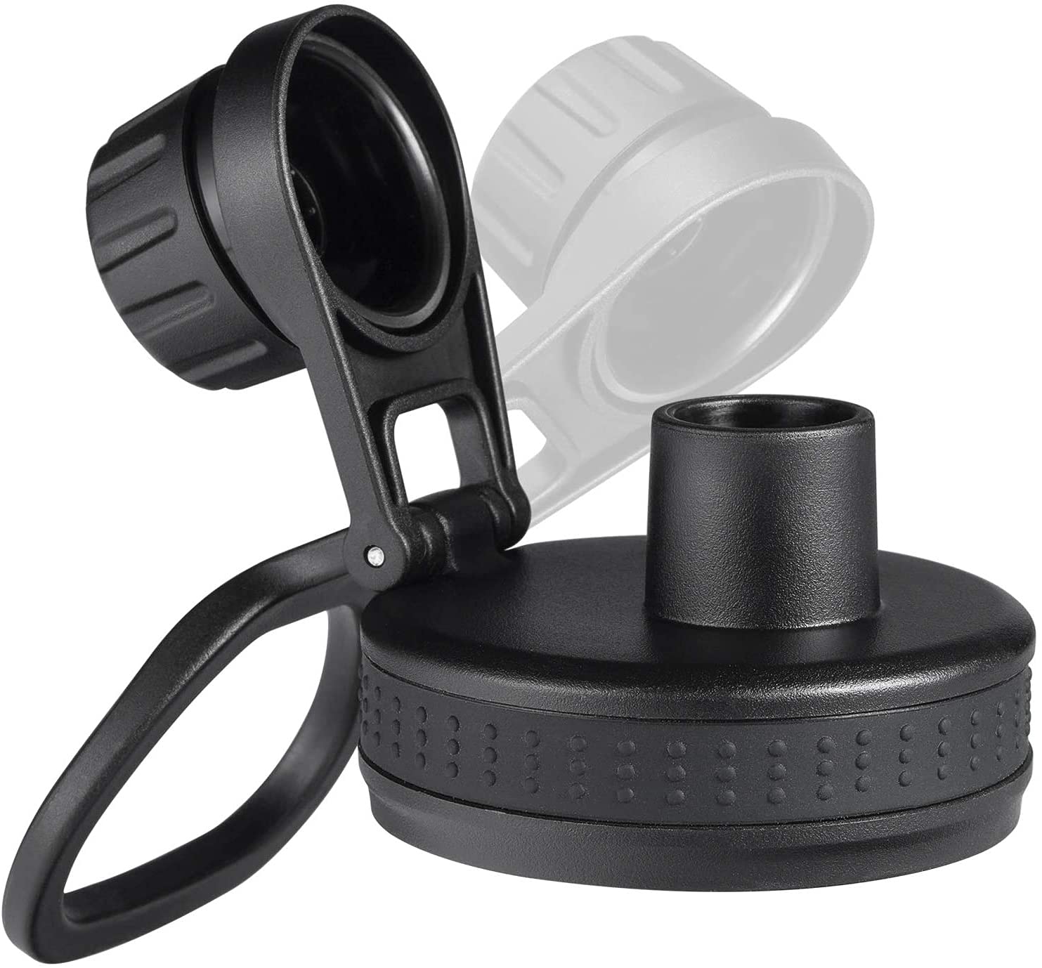 Spout Lid Compatible with Hydro Flask Wide Mouth Water Bottle 12 16 18 20 32 40 oz, Top Replacement Lid with Twist Cap (Black)