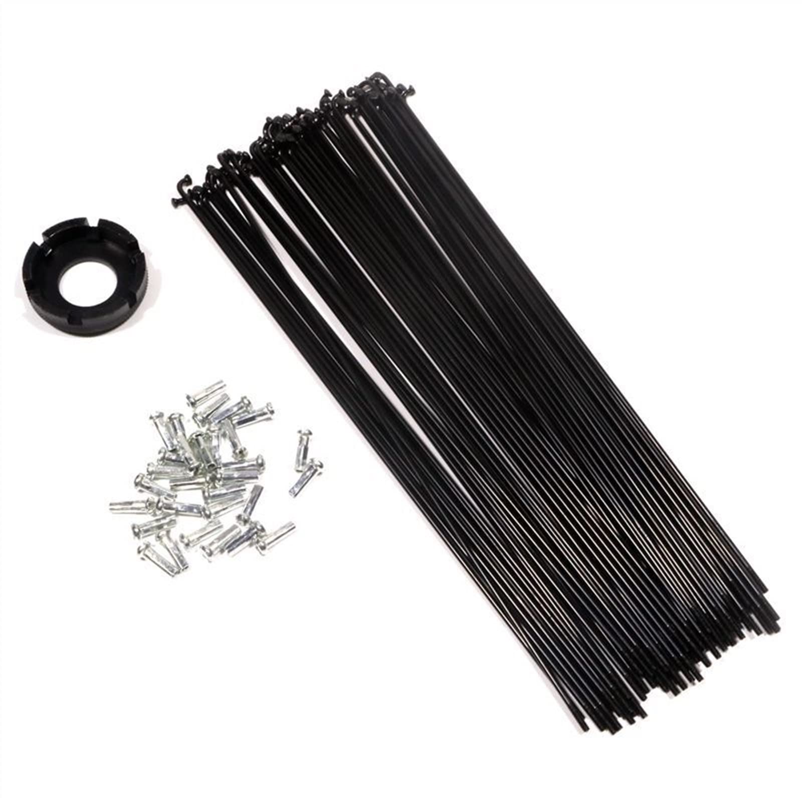 TRENDYBOY Bicycle Spokes, Mountain Cars 14G Wire Strip Car Round Spoke Stainless Steel Black Spoke 82mm-275mm (尺寸 : 254 mm, 属性 : 40Pcs)